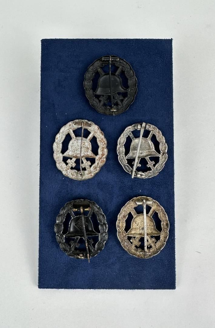 Collection of WWI And WW2 German Wound Badges