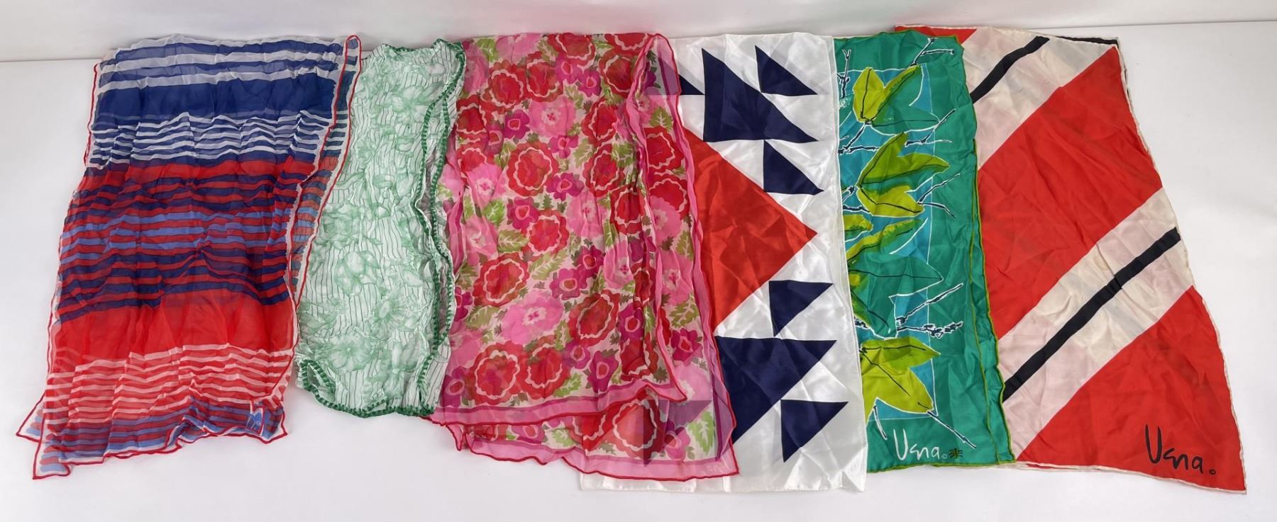 Group of 6 Vintage Scarves Vera Wang