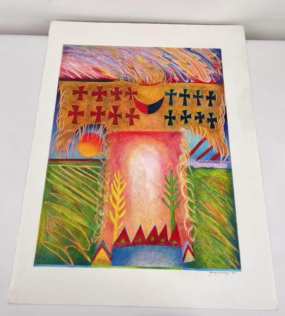 George Longfish Monotype Colored Pencil