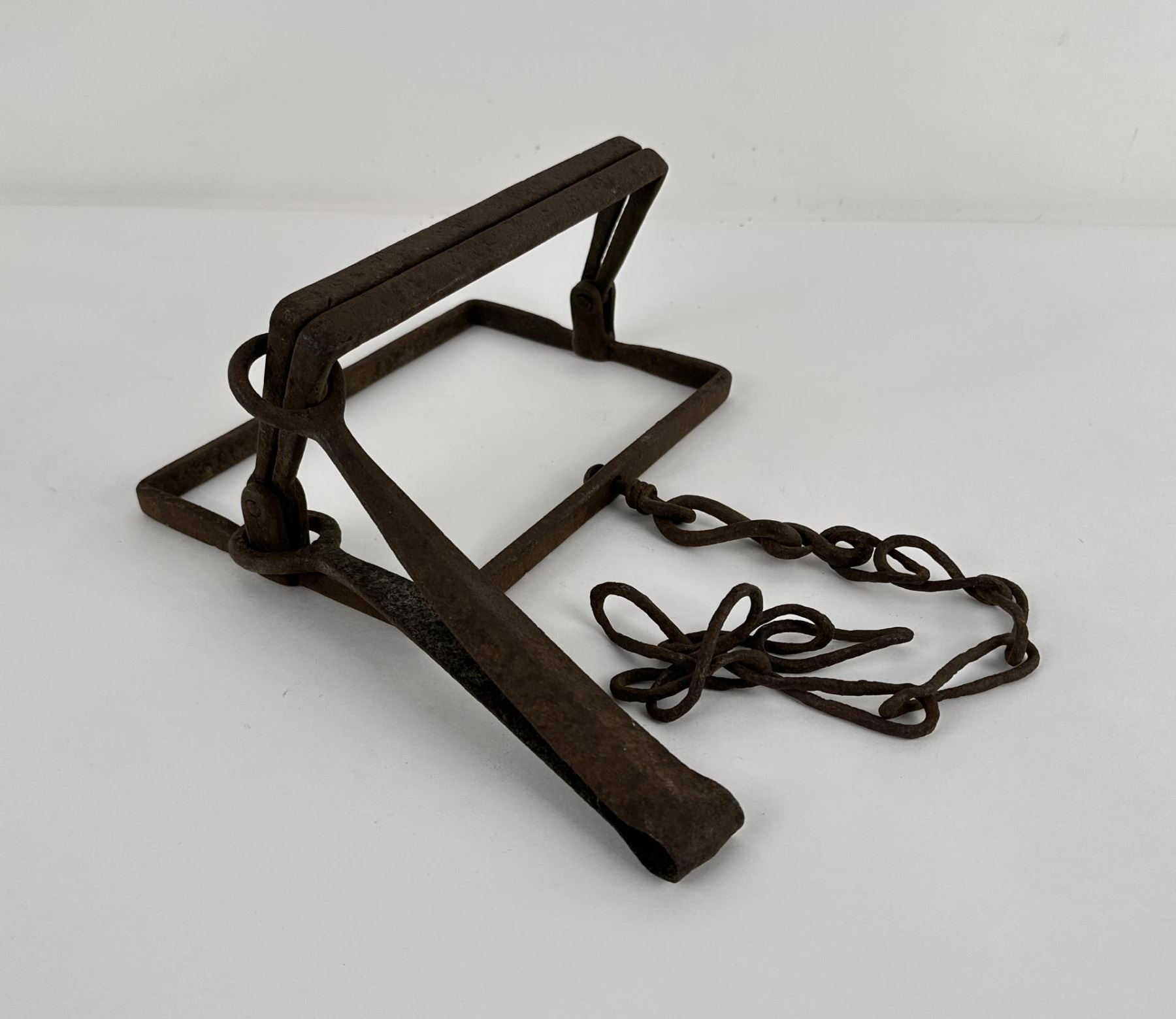 Antique Blacksmith Made Hand Forged Wolf Trap