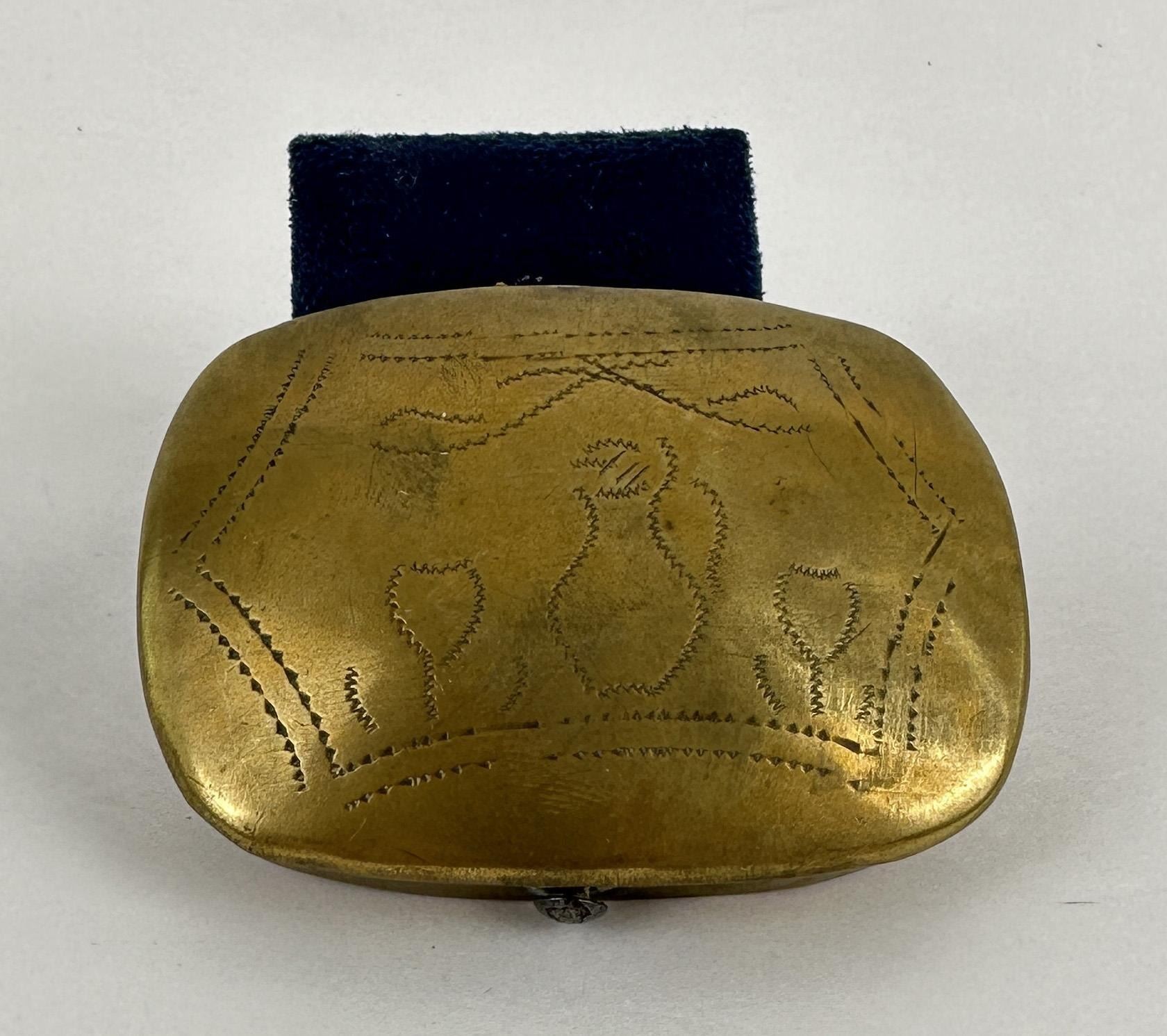 Antique Dutch Brass Snuff Tobacco Box