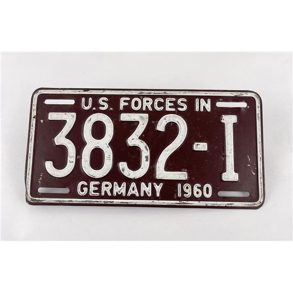 1960 US Forces in Germany License Plate
