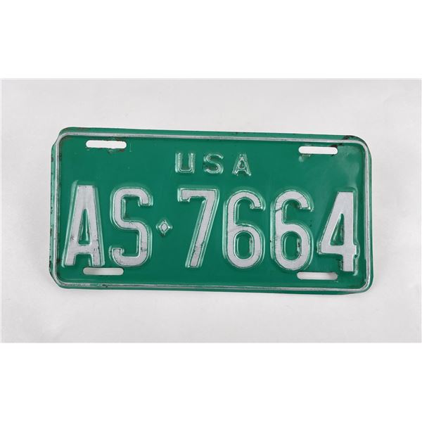 Korean War US Army Military License Plate