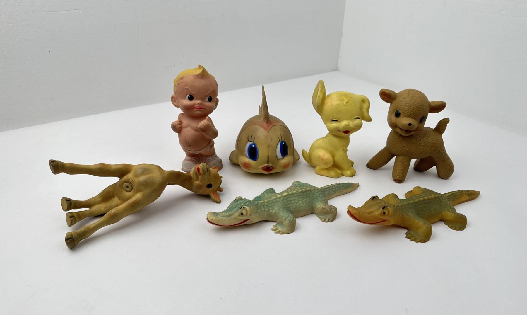 Group of Vintage Rubber & Plastic Squeaky Toys