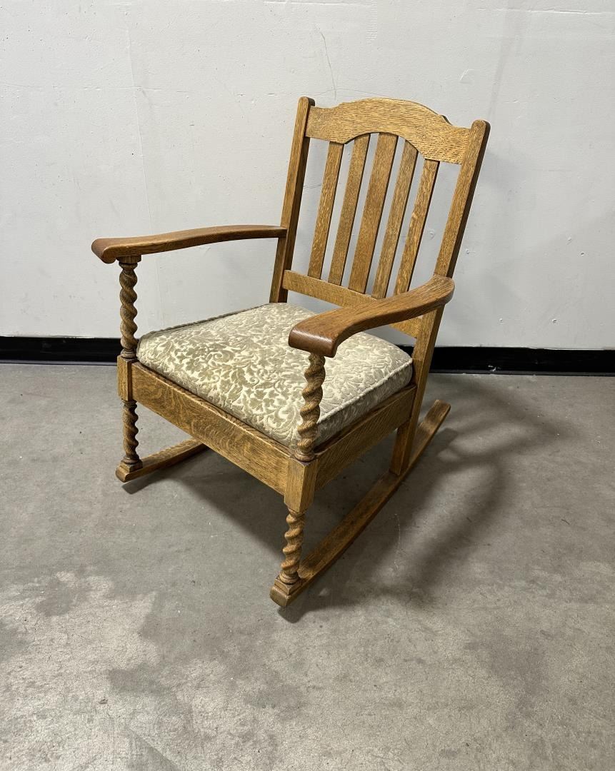 Stickley Bros. Antique Oak Rocker Barley Twist