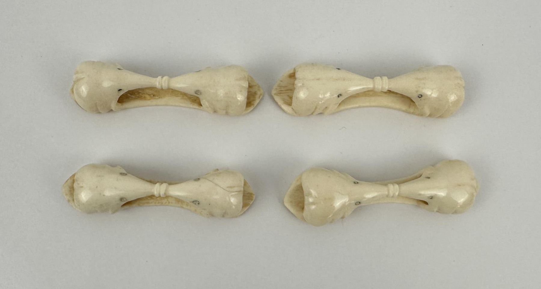 Antique Bone Anteater Napkin Rings