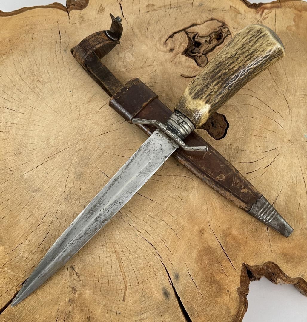 German Stag Horn Handle Dagger Knife