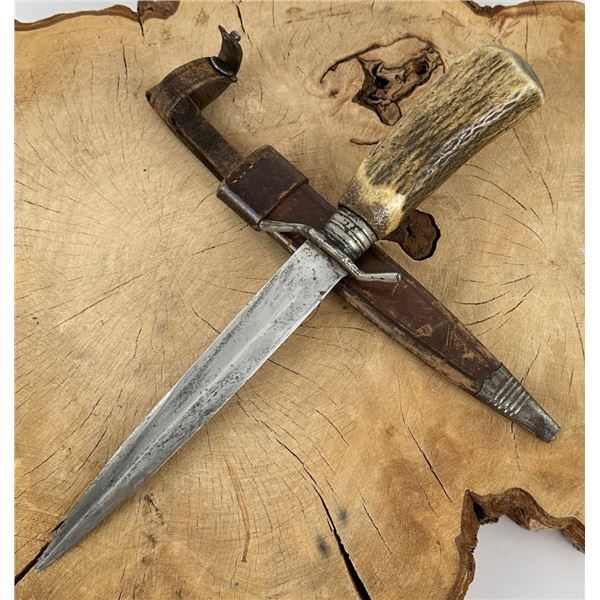 German Stag Horn Handle Dagger Knife