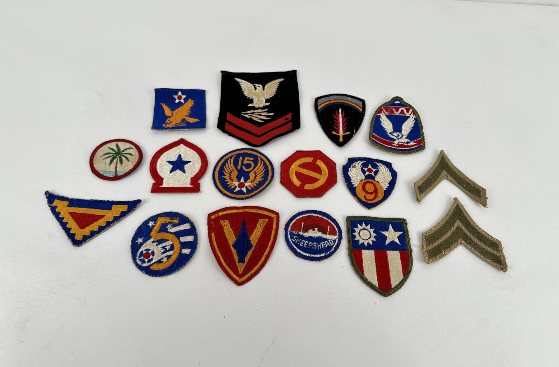 Group Assorted WW2 Military Patches