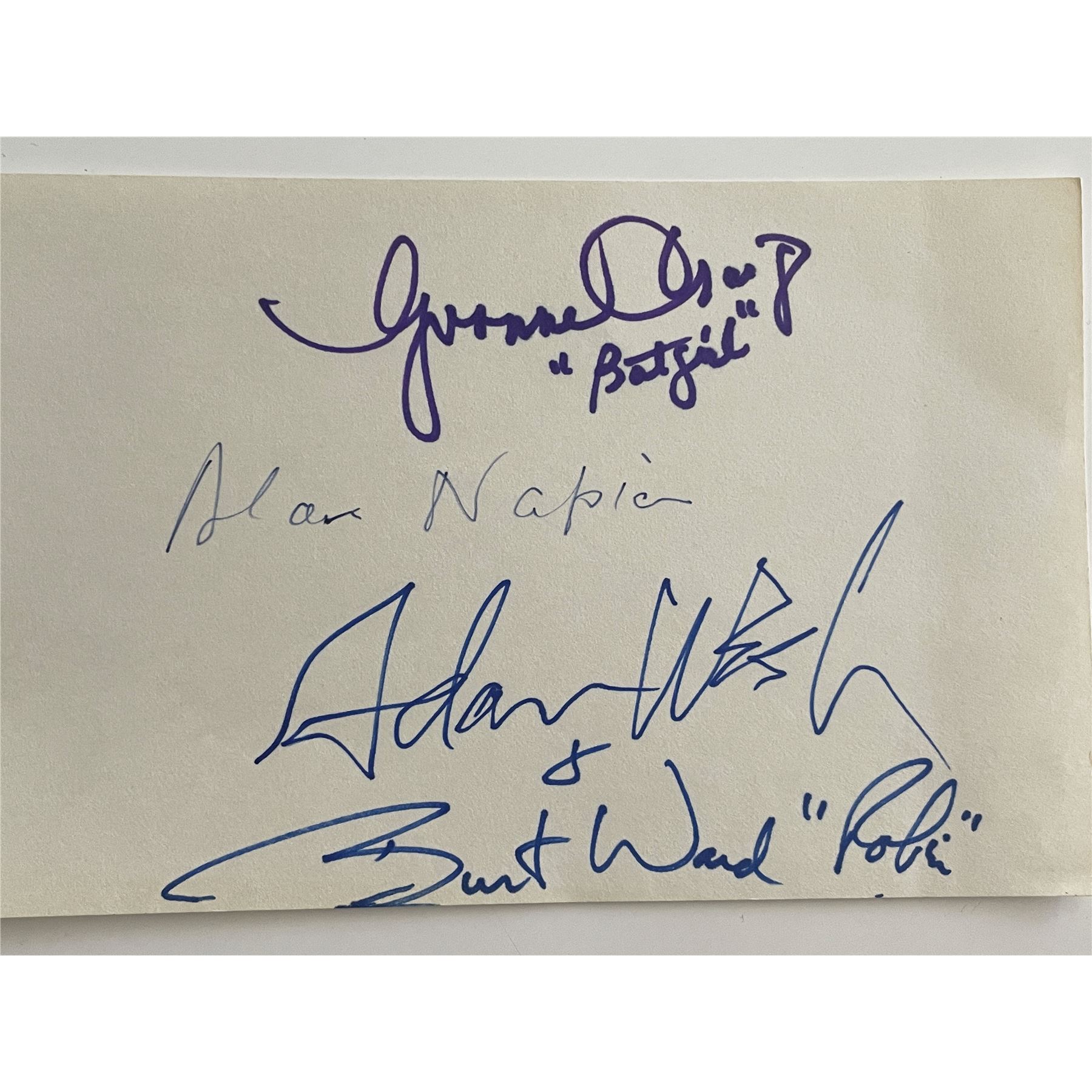 Batman cast autograph note