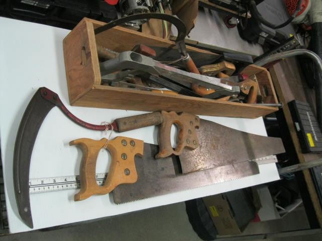 WOODEN TOTE W/ASST. SAWS WOODEN TOTE W/ASST. SAWS