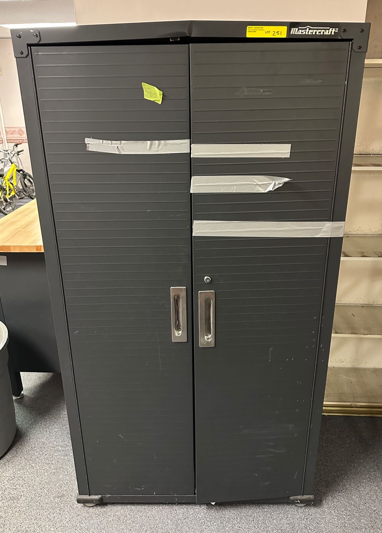 Mastercraft - tall storage cabinet w/ contents (approx 3ft W x 18 L x ...