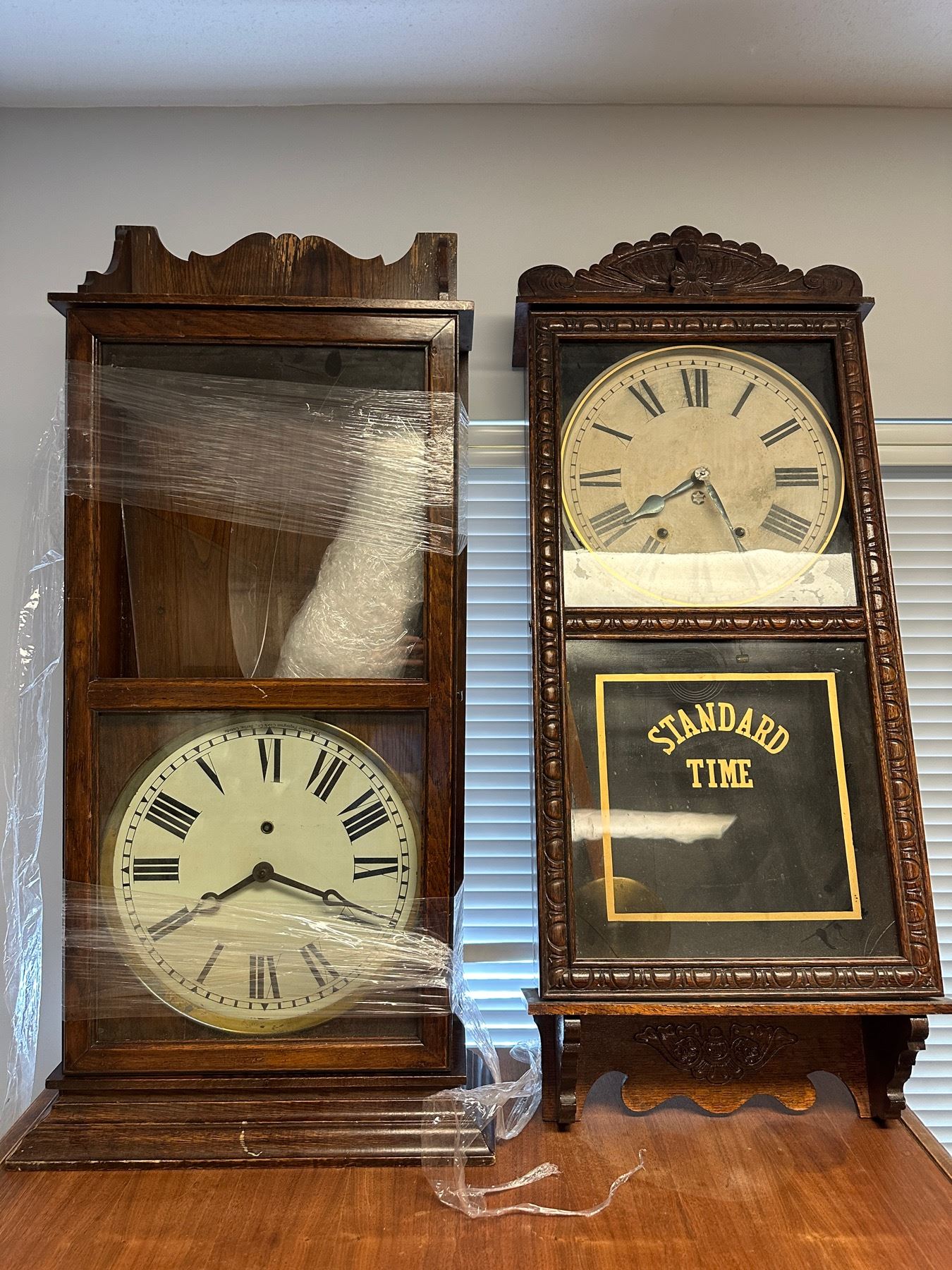 Vintage waterfall 2- dresser & 2 antique style wall clocks - approx 3ft ...