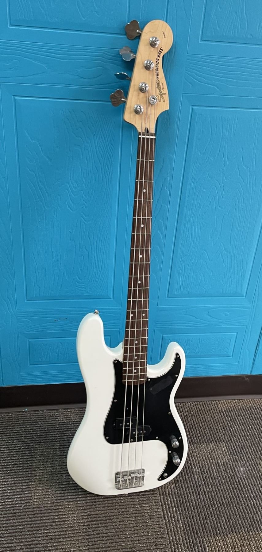 Bass Guitar , White Squire By Fender