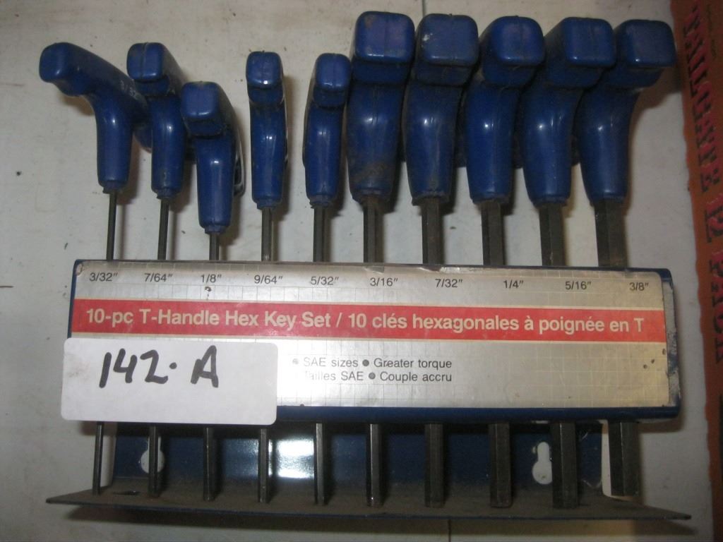 10 pc T-handle hex key set