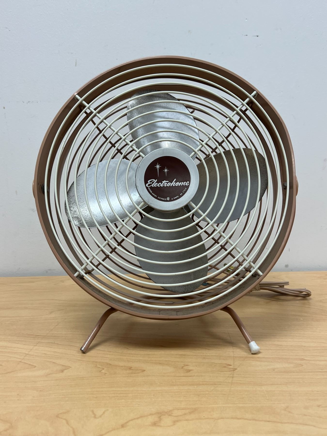 Mid Century Atomic Electrohome Adjustable Metal Fan - Works - 12"W and ...