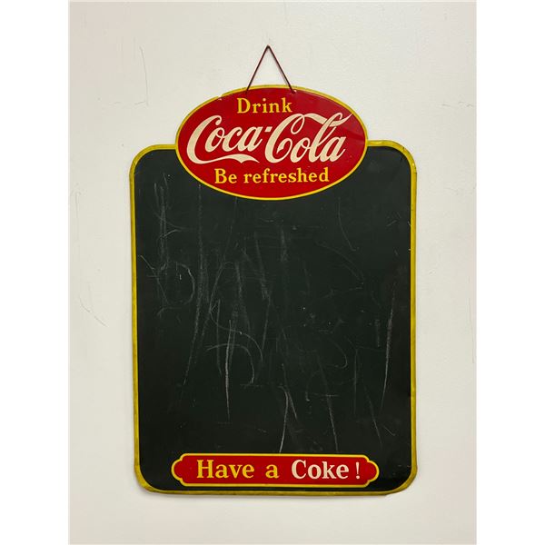 Vintage Coca-Cola Coke Metal Advertising Chalkboard Sign - Approx ...
