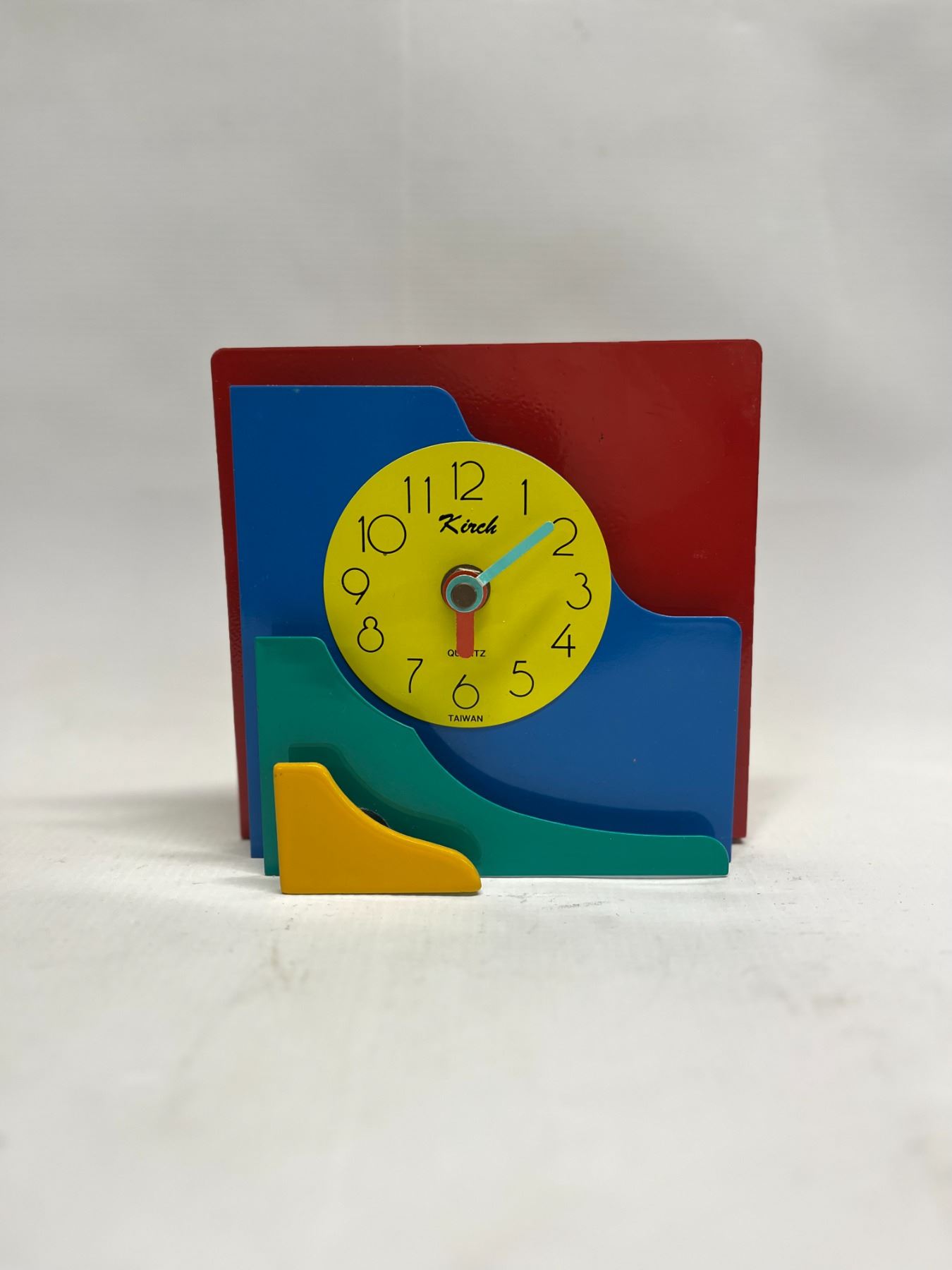 Memphis style Kirch clock with bright enamel panels