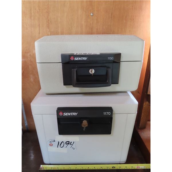 2 Sentry Safes Model 1150 And 1170 With Key Schmalz Auctions