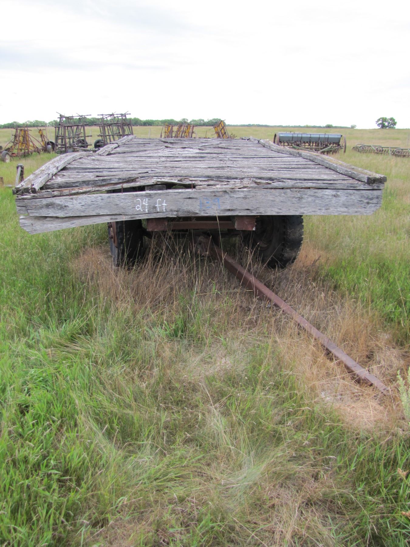 Heavy duty wagon frame aproximately 24 feet needs complete re decking