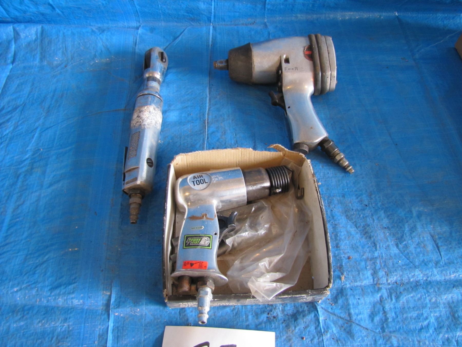 Air chisel, butterfly wrench air operated air impact wrench