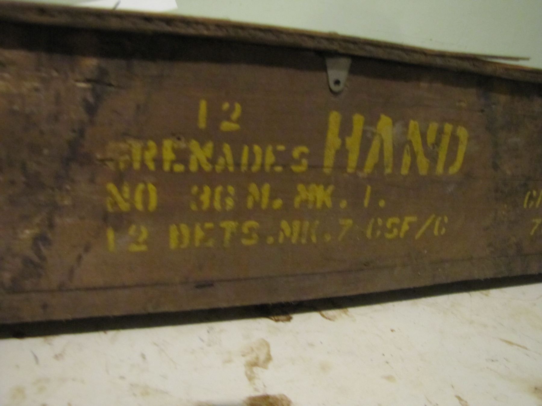 wood hand grenade box circa 1945