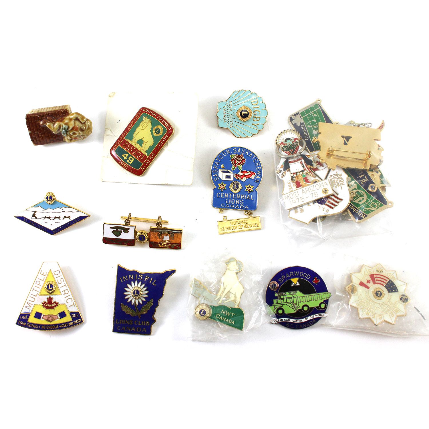 Vintage Lions Club Canada Assorted Enameled Pins with Humpty Dumpty ...