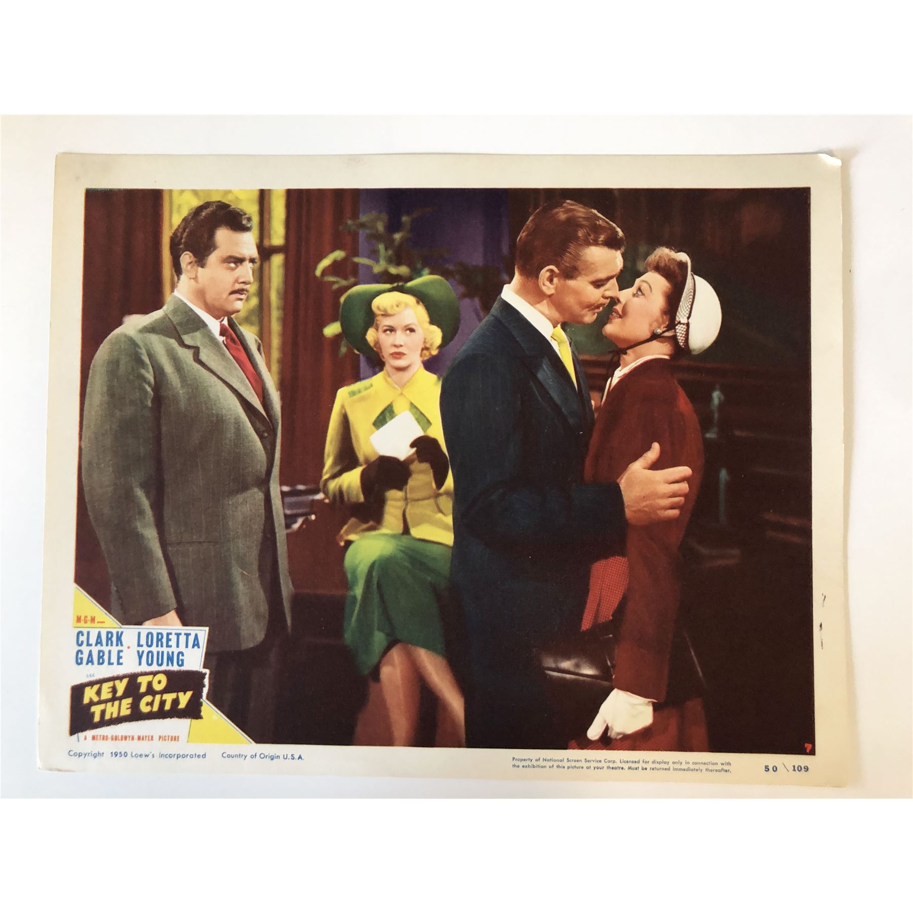 Key to the City 1950 lobby card