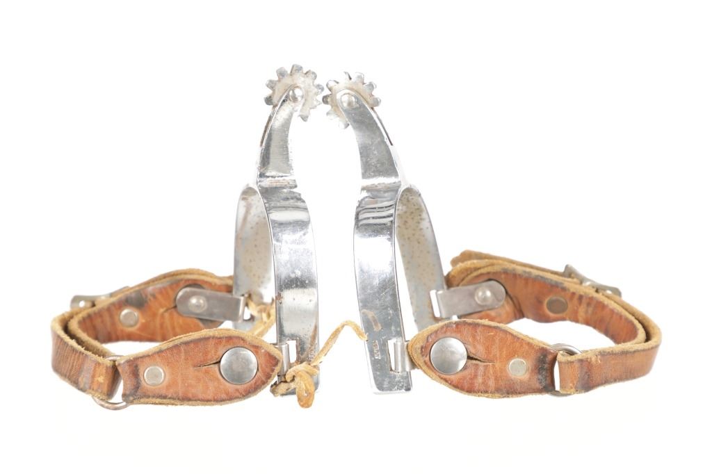 P.M. Kelly Western Cowboy Drop Shank Spurs c 1950s