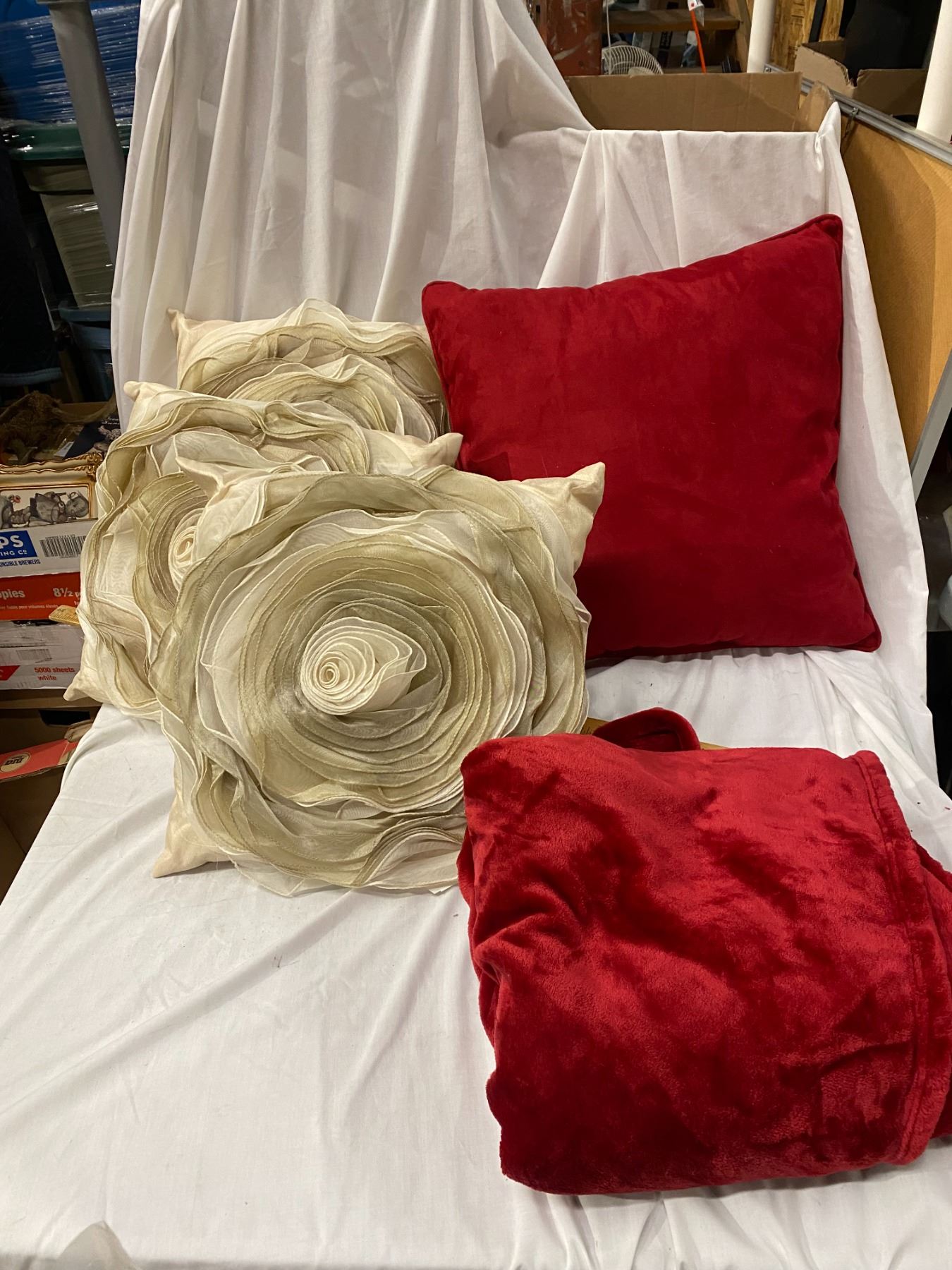 Denver Hayes soft blanket and assorted throw pillows