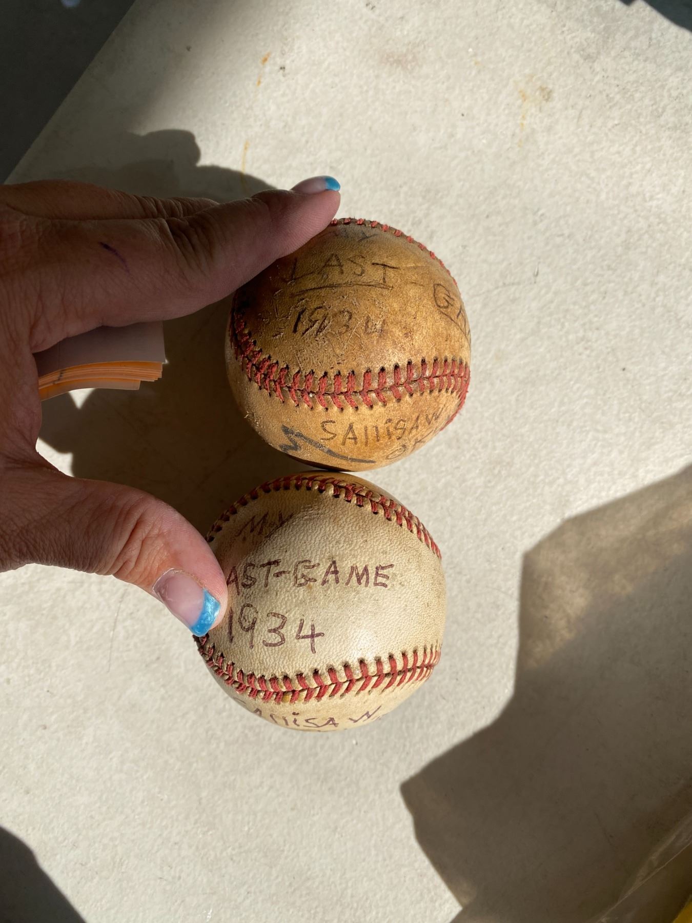 Two baseballs 1930's?