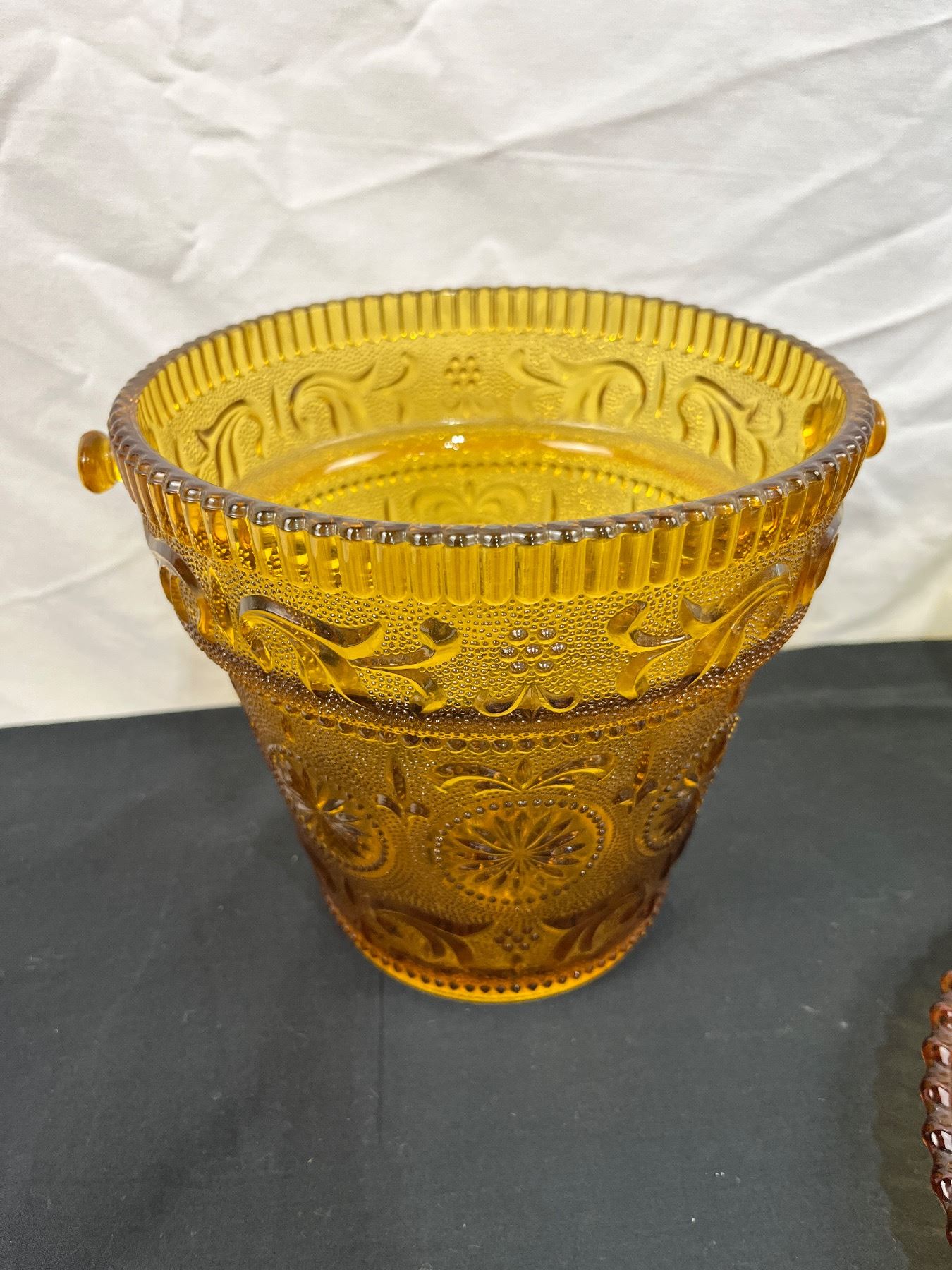 Amber Glass Ice Bucket And Serving Dishes Sunrise Estate Services Ltd