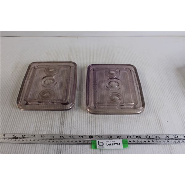 2x Bid Price Glass Battery Jar Lids Bodnarus Auctioneering