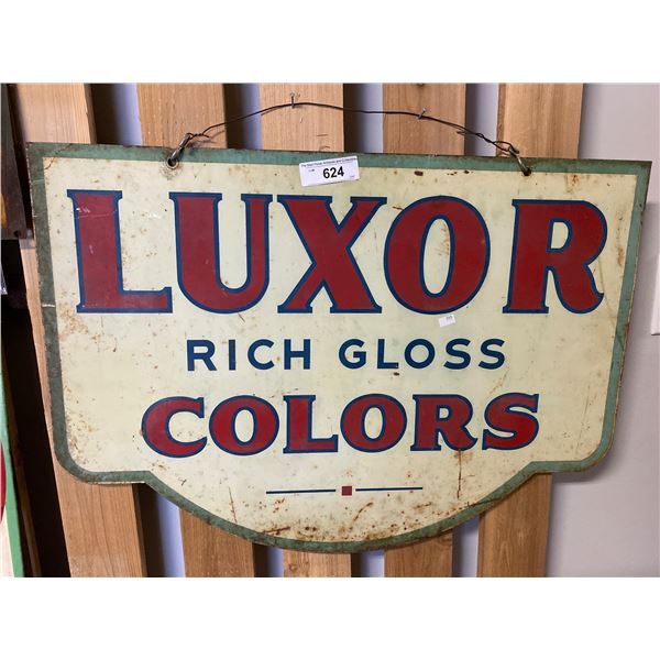 Enamel On Steer Early Luxor Rich Gloss Colors Paint Sign Double Sided