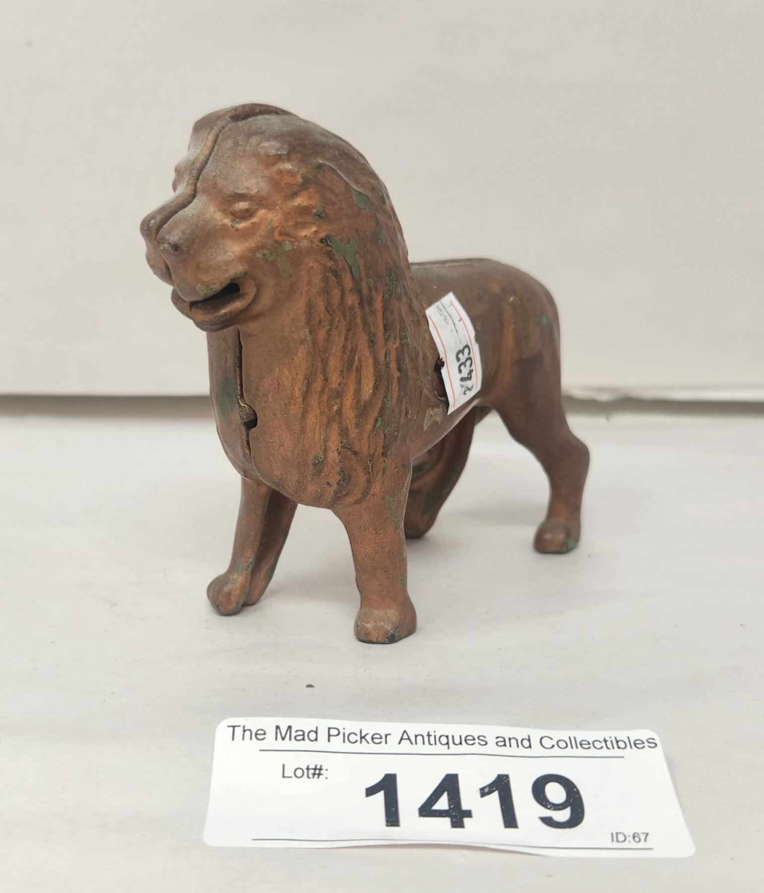Early Cast Iron Lion Bank