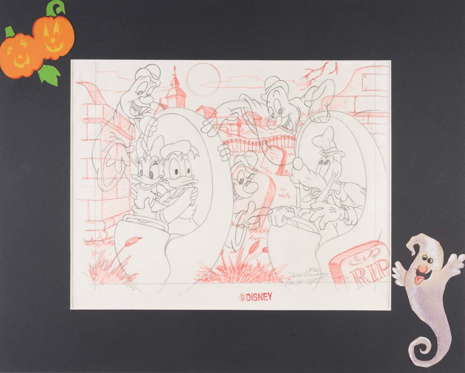 Ralph Kent & Don Williams Signed Haunted Mansion Drawing. - Van Eaton ...