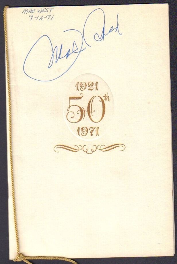 Mae West Signed 50th Anniversary Book Rare
