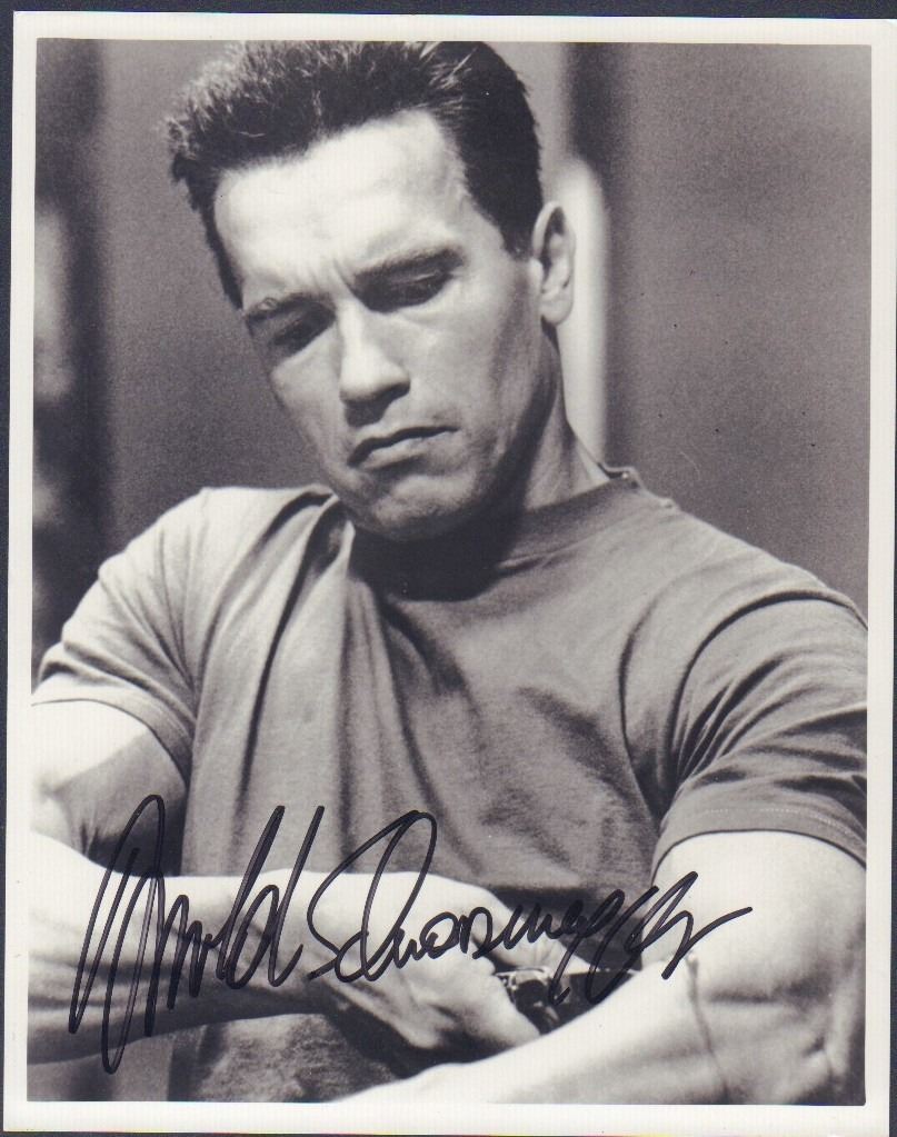 Arnold Schwarzenegger signed photograph vintage