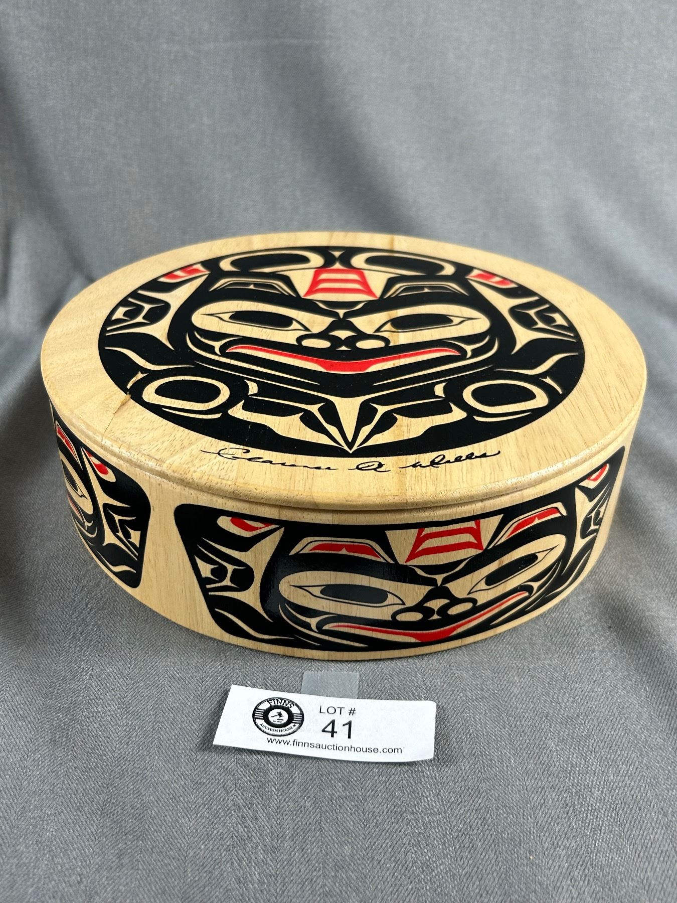 Vintage Clarence Wells Pacific Northwest Haida 10.5" Round Bentwood ...