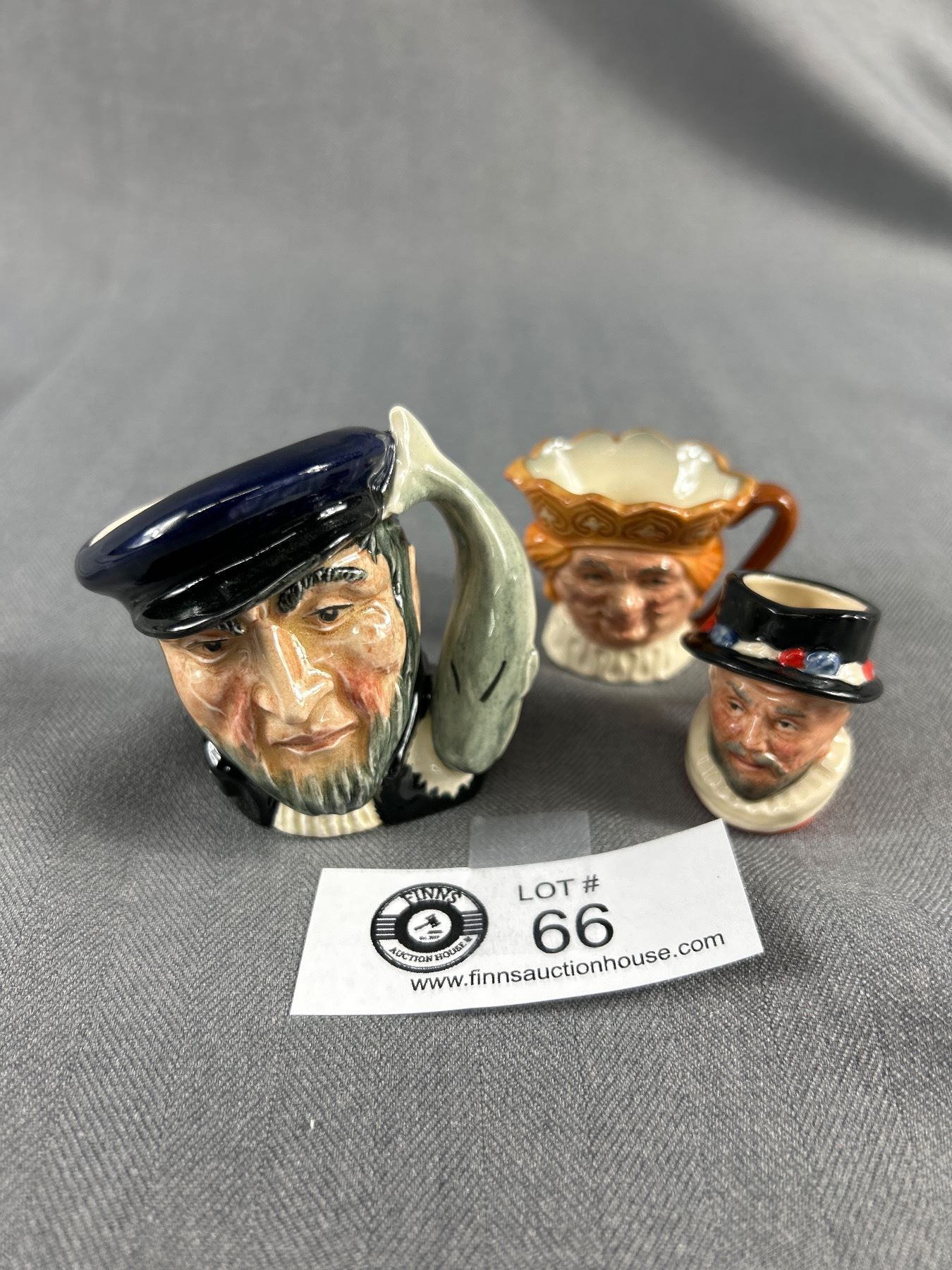 3 Vintage Royal Doulton Mini Toby Mugs