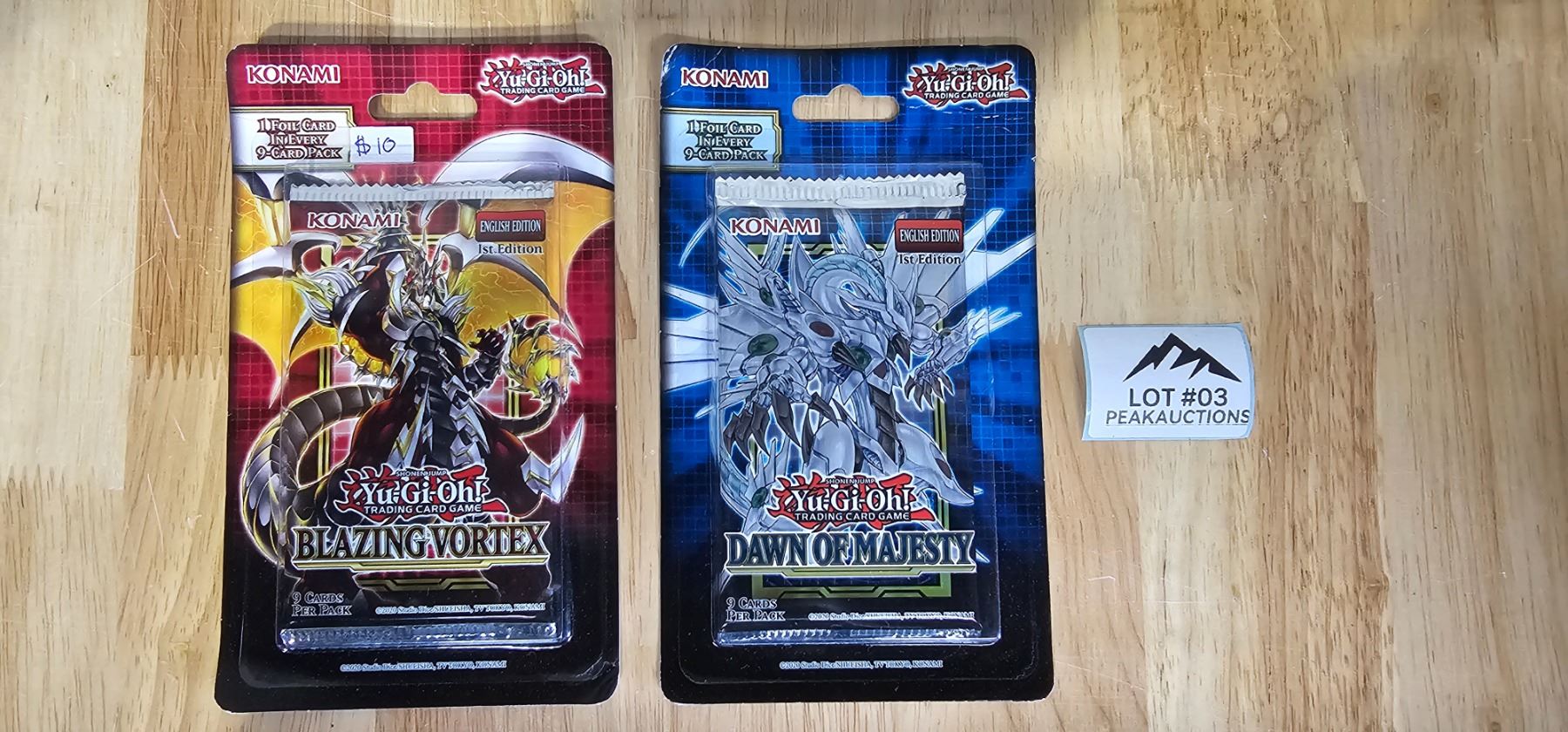 Lot of 2 Yu-Gi-Oh Booster Packs - Blazing Vortex - Dawn Of Majesty