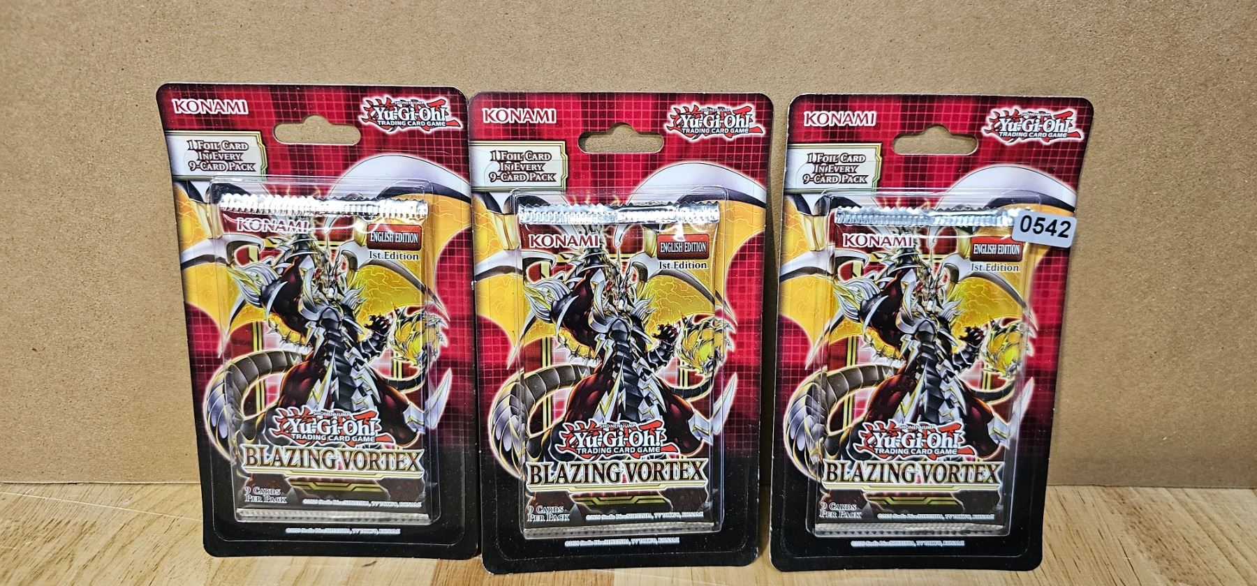 Lot of 3 Yu-Gi-Oh Booster Packs - Blazing Vortex