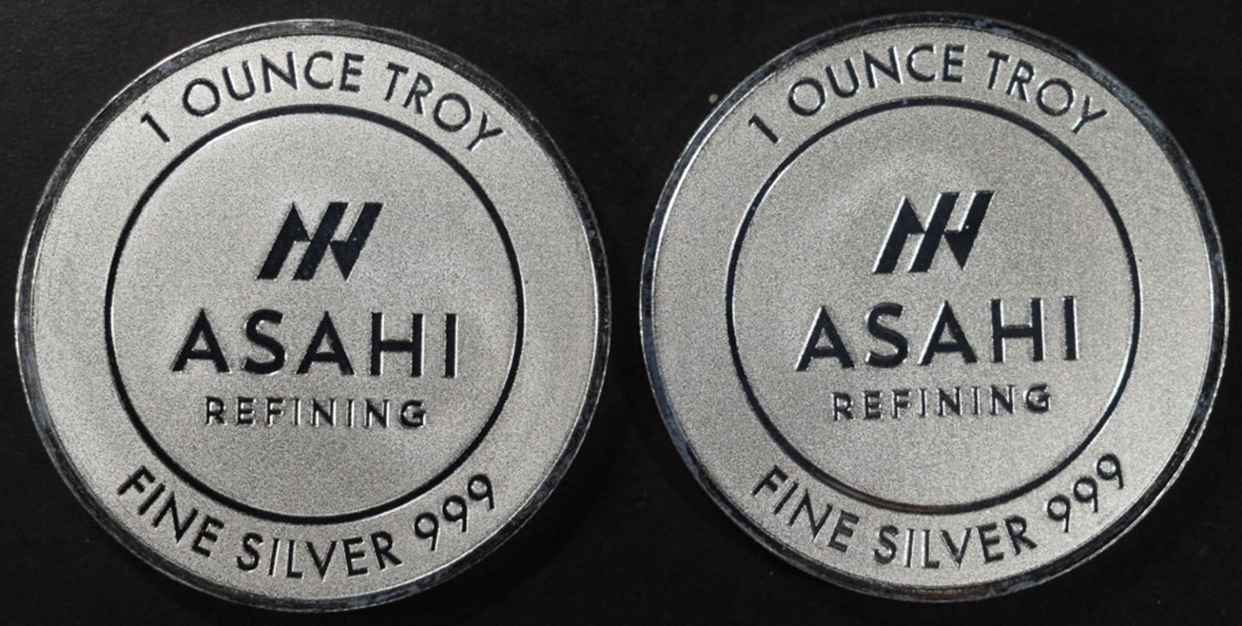 (2) 1 OZ .999 SILVER ASAHI REFINING ROUNDS