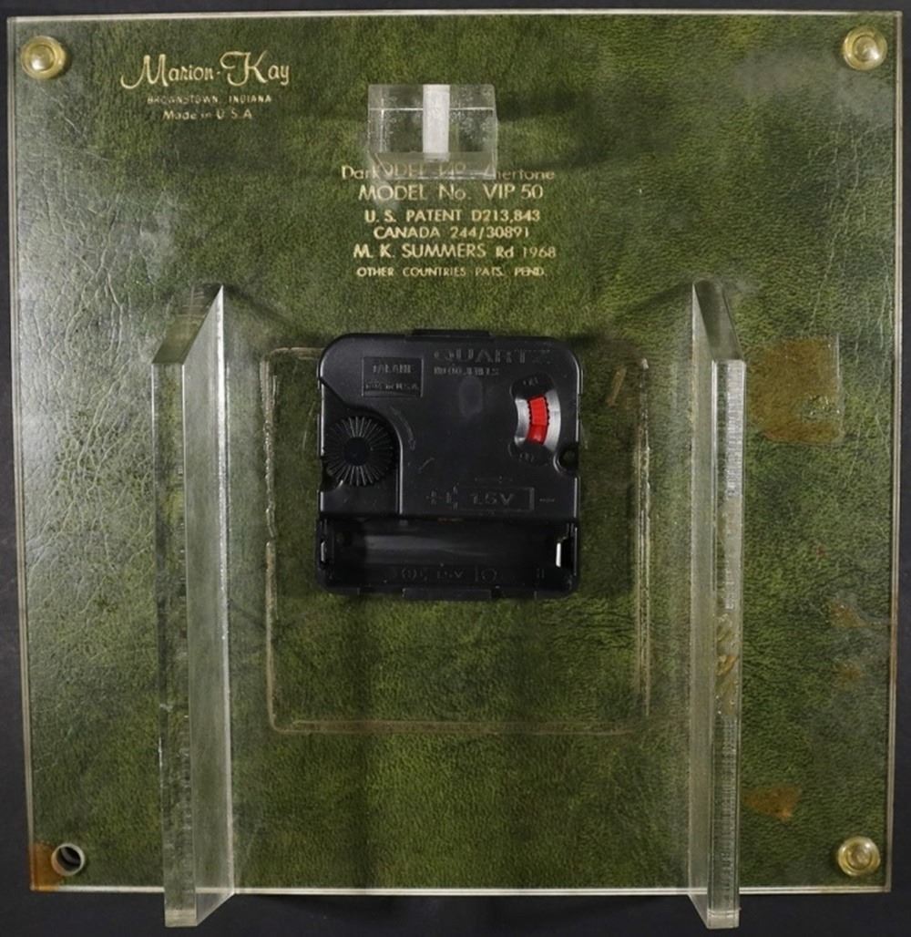 GREEN MARIAN KAY SILVER COIN CLOCK