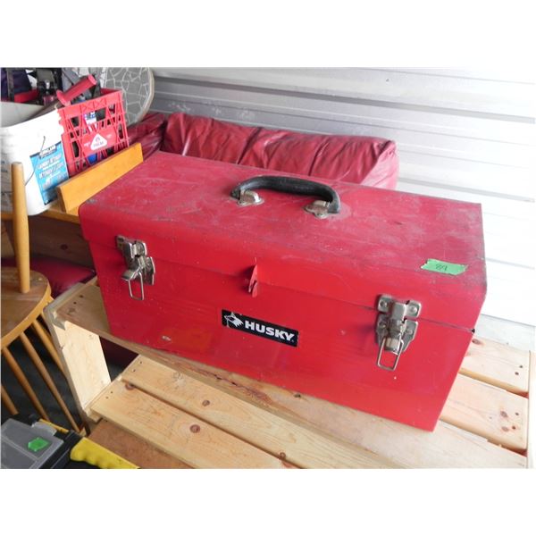 RED HUSKY TOOLBOX WITH CONTENTS