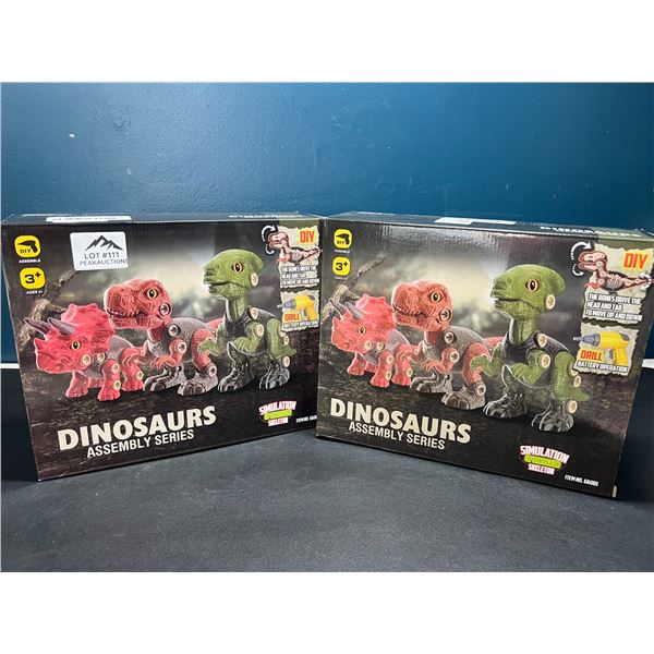 Lot of 2 DIY Buildable Dinosaur Toy Sets
