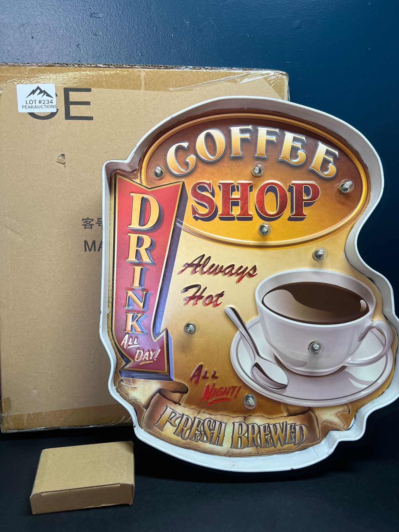 Lot of 1 LED Coffee Shop Light-Up Wall Sign/Decor Light Up Sign