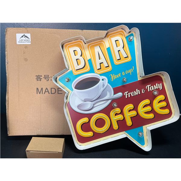 Lot of 1 LED Coffee Bar Light-Up Wall Sign/Decor Light Up Sign