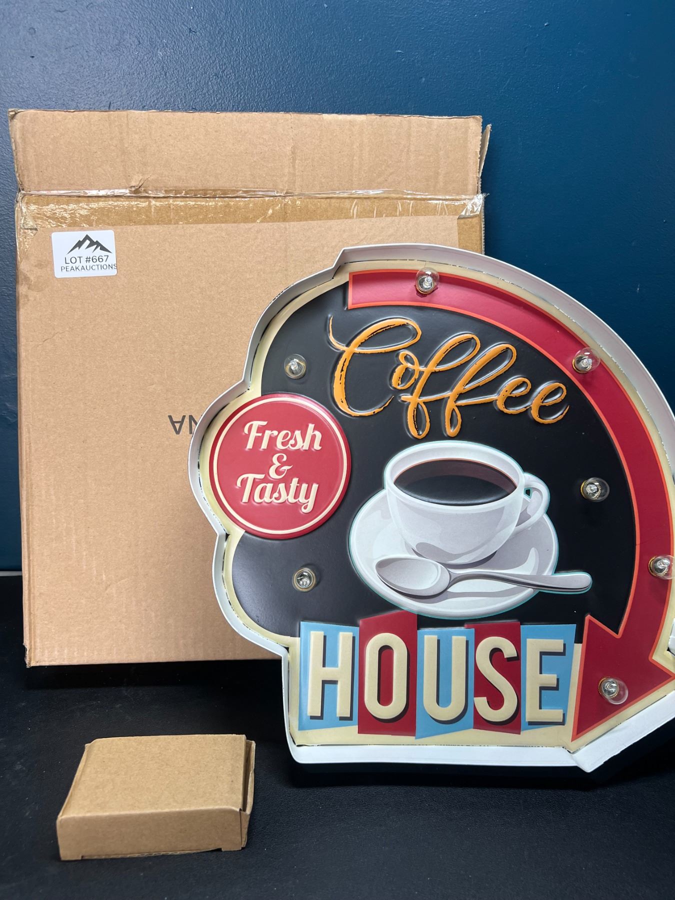 Lot of 1 LED Fresh Coffee House Light-Up Wall Sign/Decor Light Up Sign