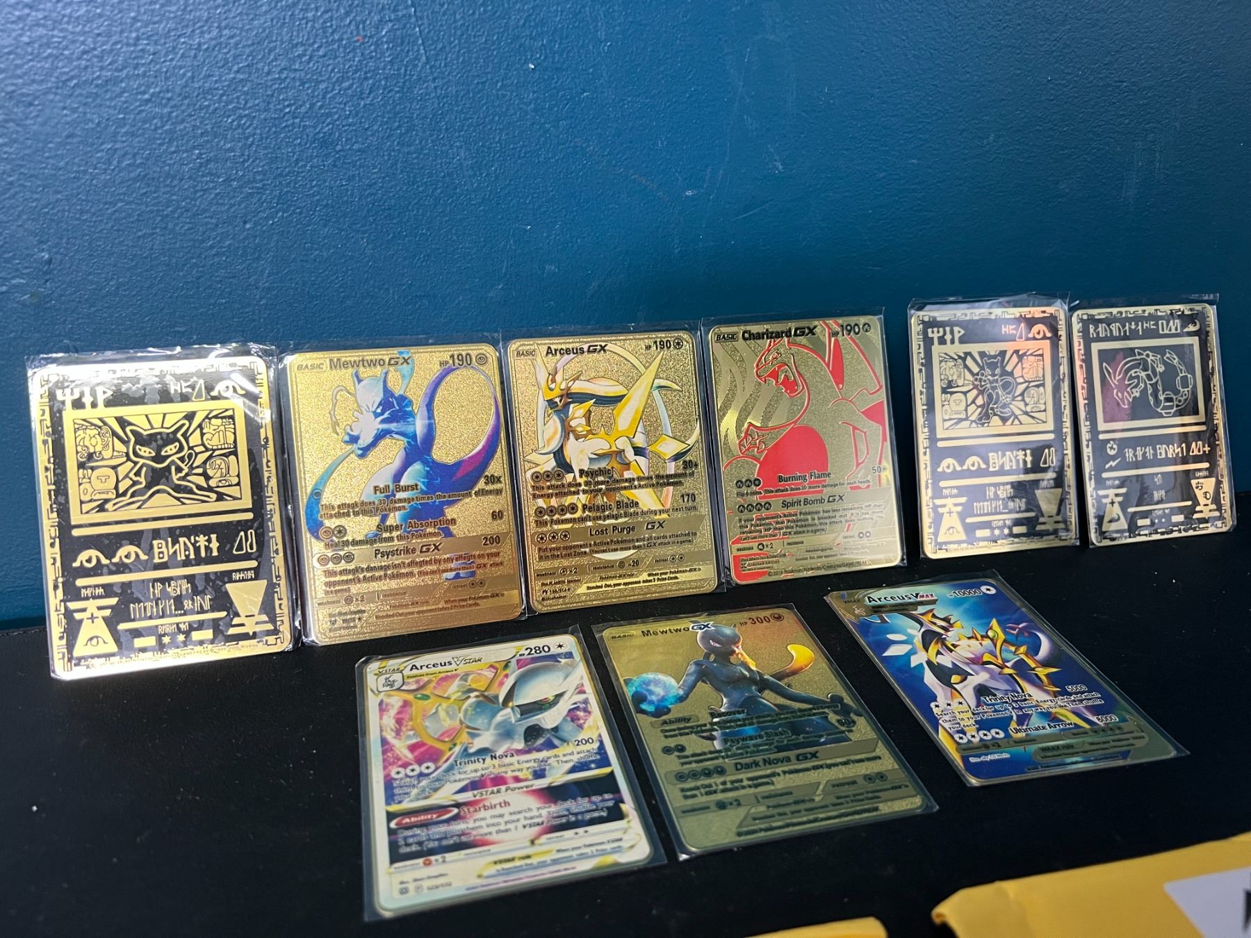 Lot of 3 Multi-Packs of Metal Gold Pokemon Art Cards - Heavy! - 9 Cards ...